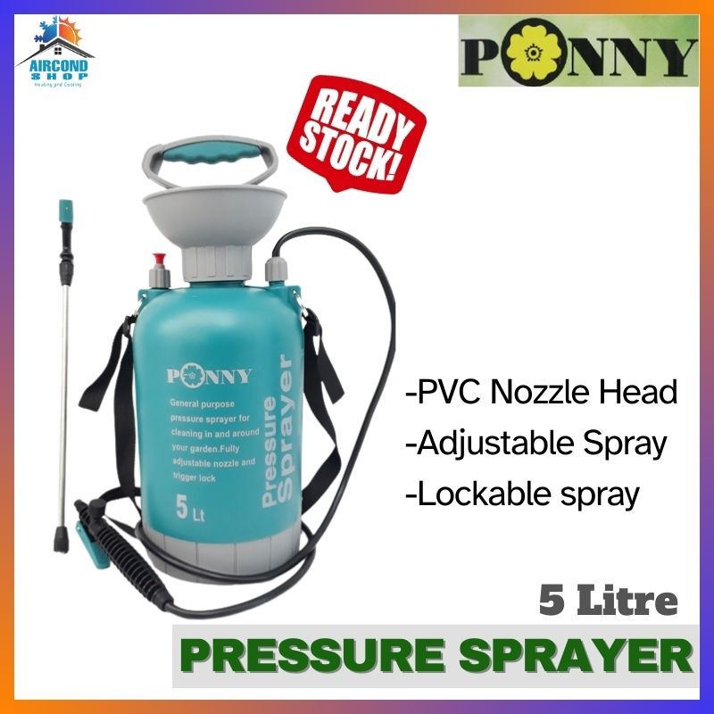 PONNY PRESSURE SPRAYER 5 LITRE (GREEN)SPRAY CHEMICAL SPRAY AIR CHEMICAL ...