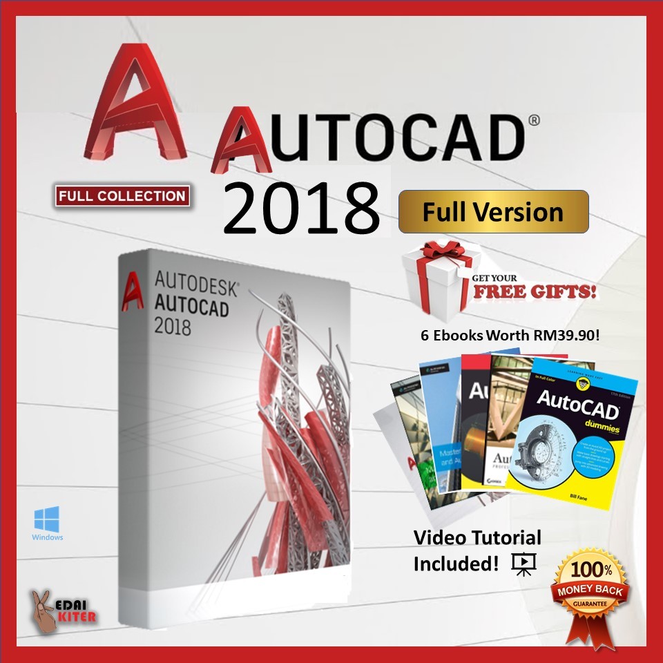 🔥[Seller Install] AutoCAD 2018 [Full Version for Windows] + 6 FREE GIFT ...