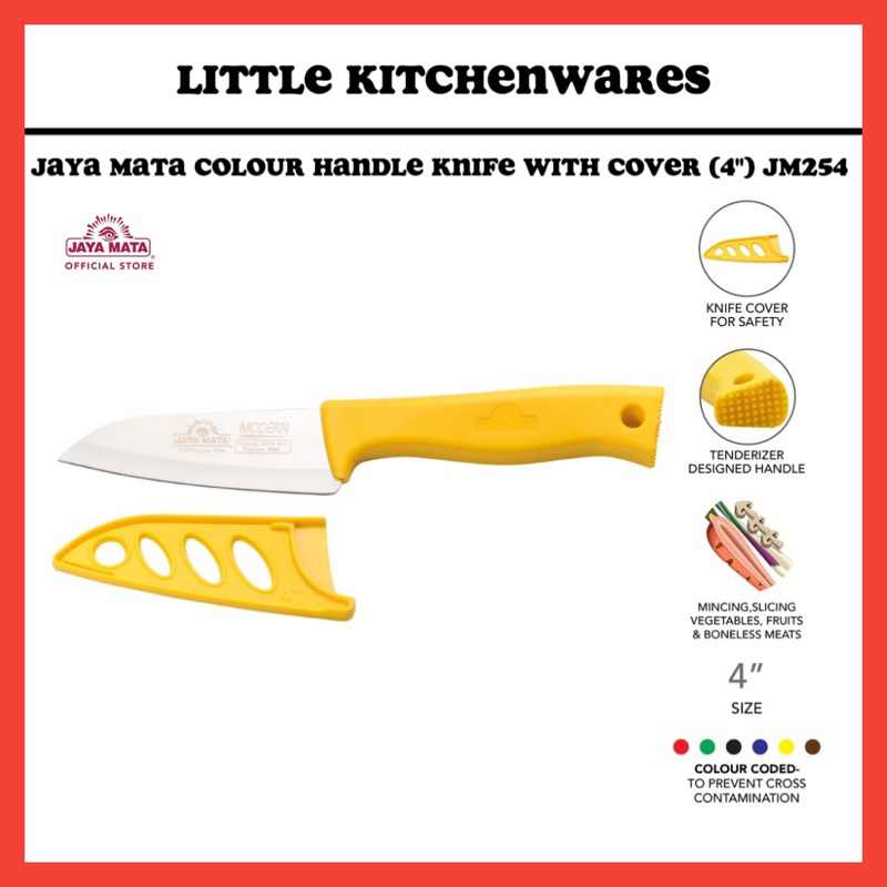 JAYA MATA JM254 Colour Handle Knife With Cover 4" [Jaya Mata_Knife ...