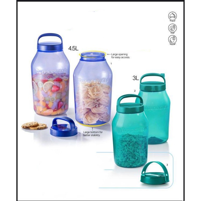 Tupperware Universal Jar 4.5L/3L/825ml/325ml(1 unit/ 2 unit) | Shopee ...