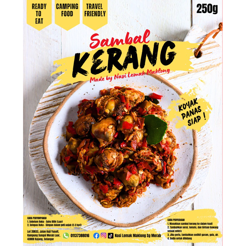 Sambal Kerang (Ready-To-Eat) 250g by Nasi Lemak Maklong Sg Merab ...