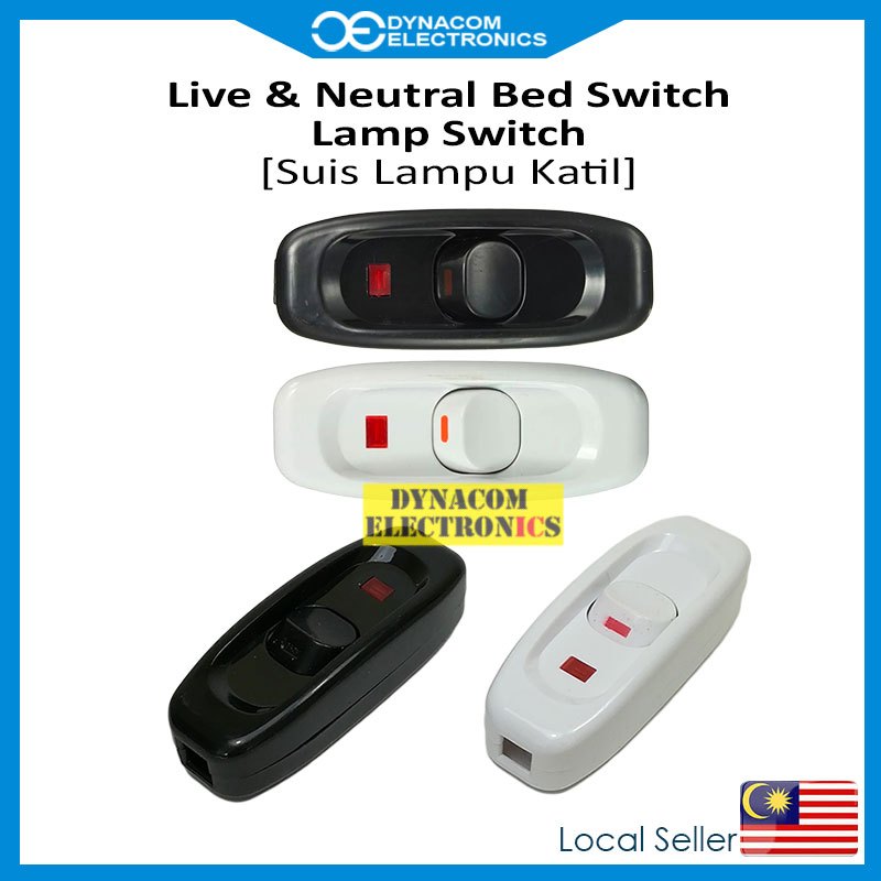 AC 250V 10A Inline ON/OFF Room Hall Lamp Desk Light Bed Switch With ...