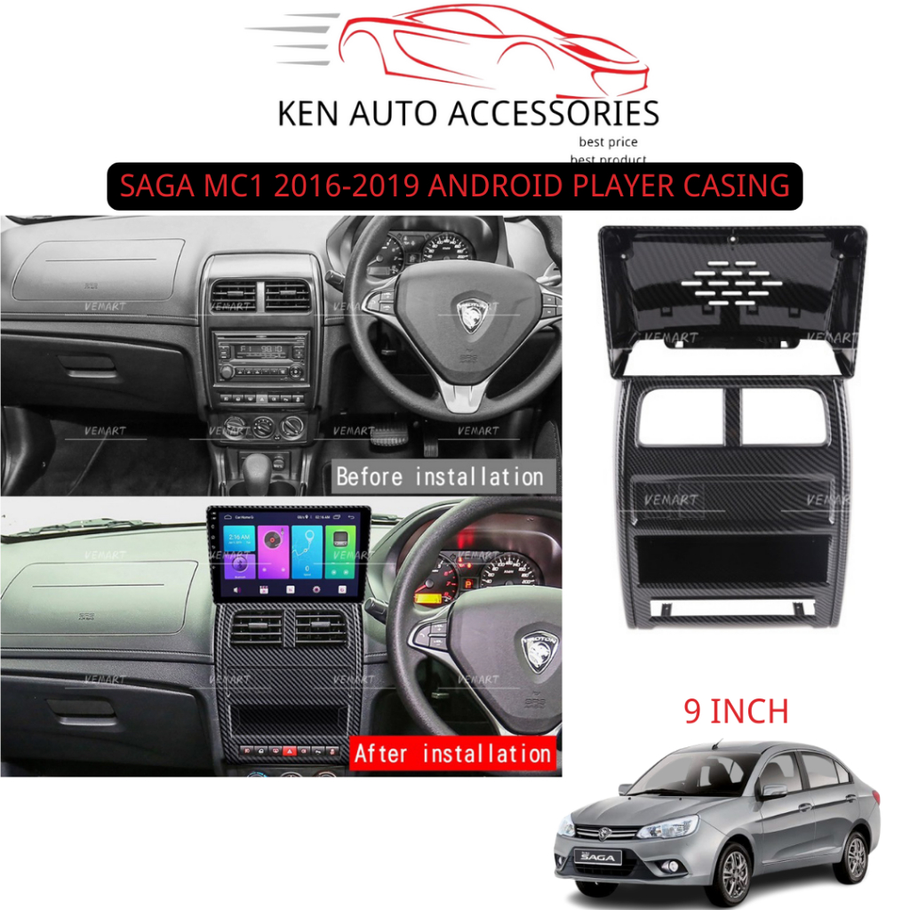 PROTON SAGA MC1 2016-2019 ANDROID PLAYER CASING CARBON FIBER LOOK ...