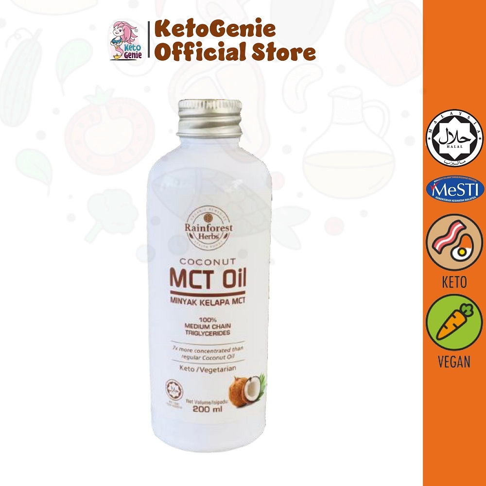 Rainforest Herbs Coconut MCT Oil 200ml - Keto Bulletproof Beverage for ...