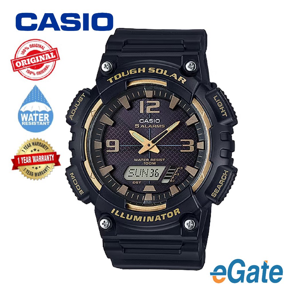 [100% Original] Casio AQ-S810W-1A3V Men Analog Digital Sporty Design Tough Solar Black Resin ...