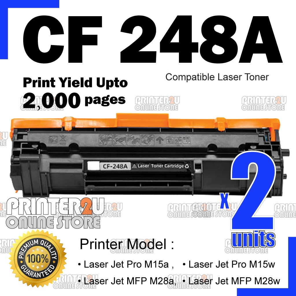 2x CF248A 48A CF248X Compatible HP Laserjet Pro M15A M15w M 15A 15W MFP ...