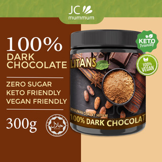 LITANS 100% Dark Chocolate Cocoa Powder Sugar Free Vegan Keto Serbuk ...