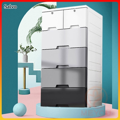 Salvo Clothes Drawer Storage Cabinet With Lock L50/60cm Wardrobe Almari ...