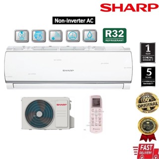 Sharp 1HP/1.5HP/2HP/2.5HP Air Conditioner R32 Aircond Self-Cleaning ...