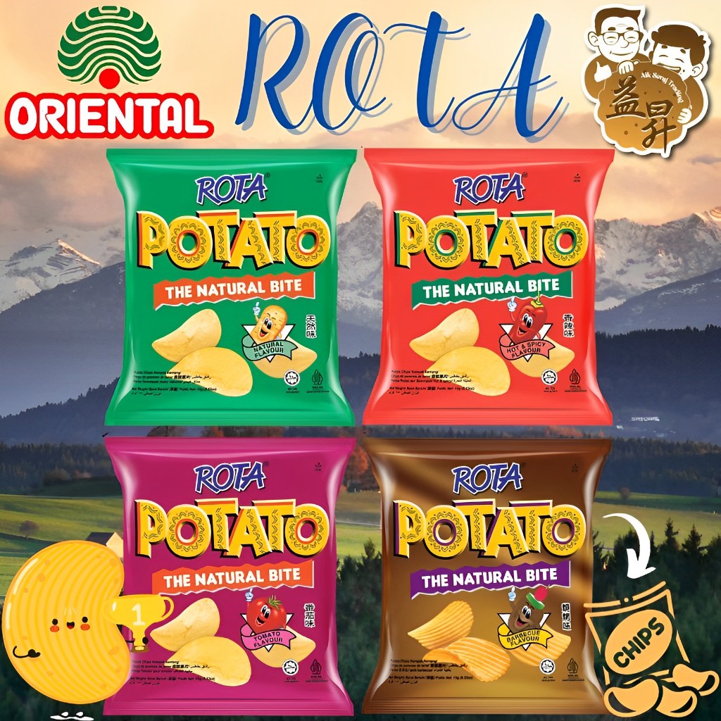 1 pack x 70gm - Oriental Rota Potato Chips [Natural Bite / Hot & Spicy ...