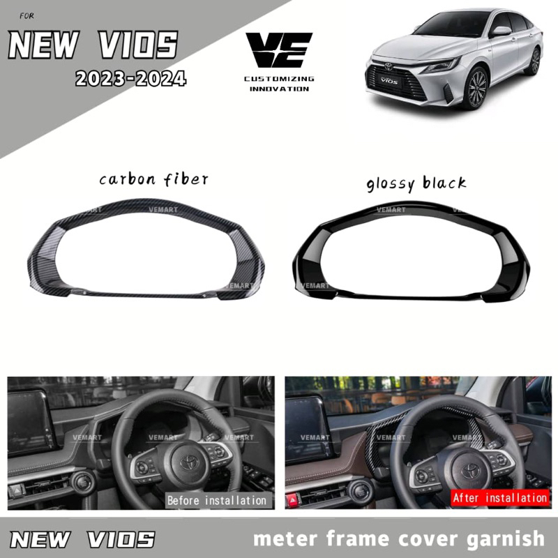 Vemart Toyota vios 2023 new car meter frame garnish frame garnish ...