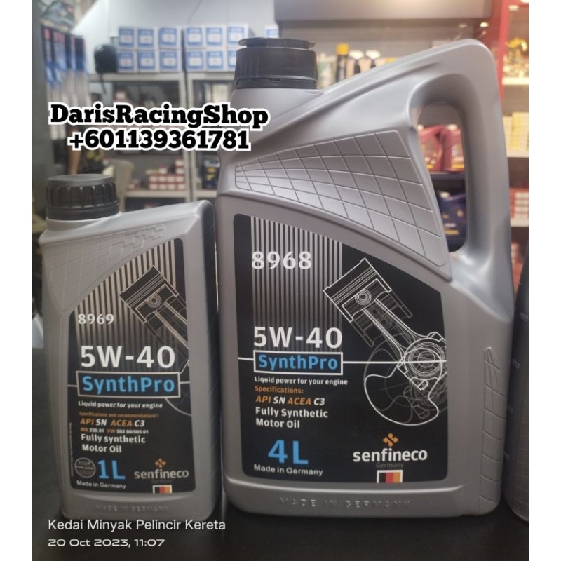 SENFINECO Fully Synthetic Synthtic 5w40 ACEA C3 API SN/CF (4L/5L/6L/7L/8L/9L/10L)**FREEGIFT ...
