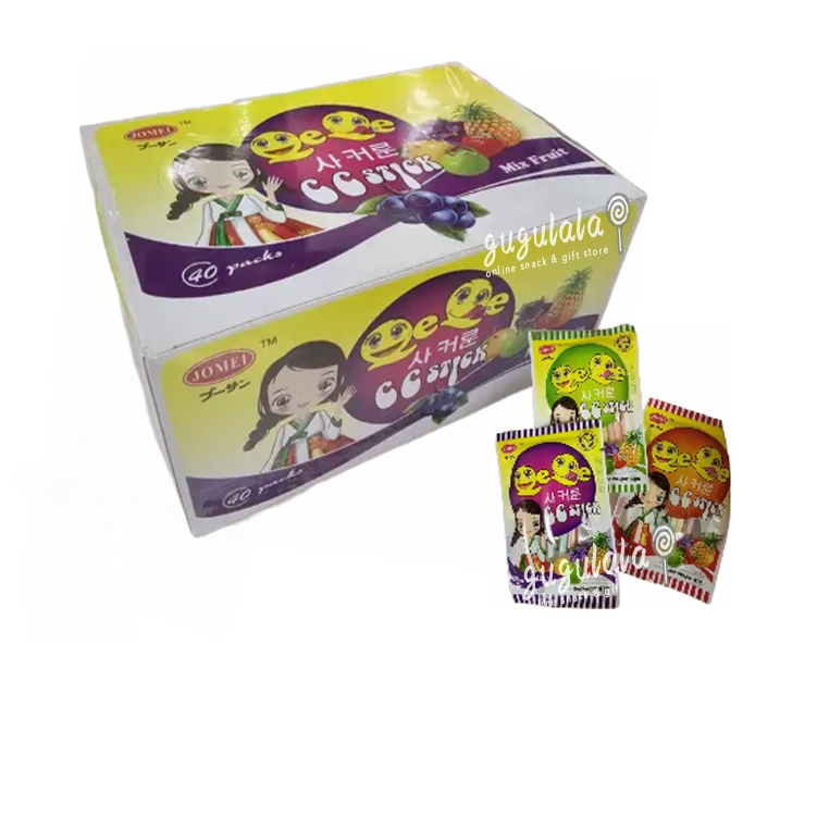 Jomei QeQe Mix Fruit CC Stick Gula gula Straw Buah Buahan 40pcs | Shopee Malaysia