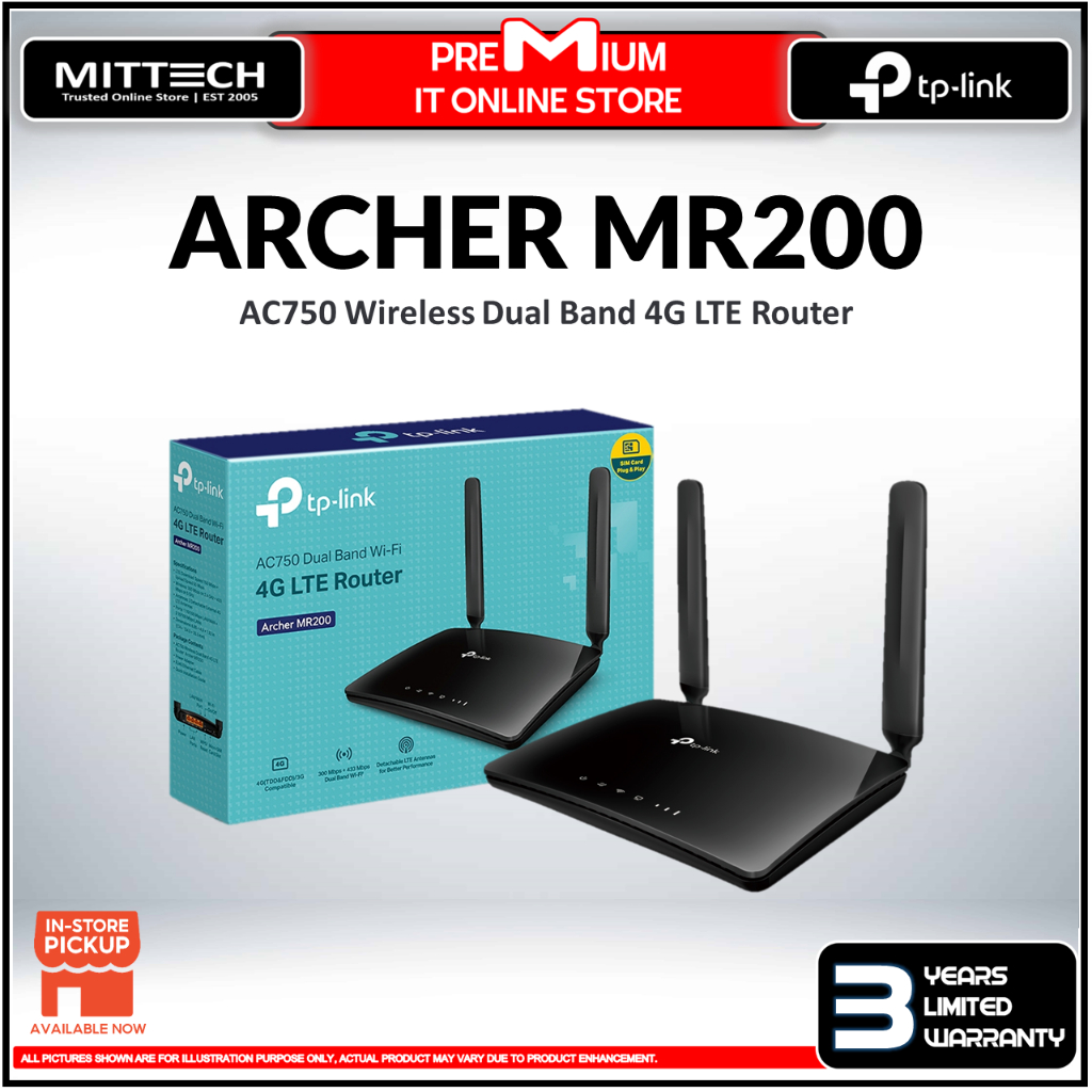 Tp-Link Router Archer MR200 AC750 Dual Band 5Ghz 4G LTE WIFI Sim Card ...