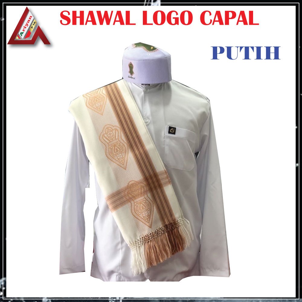 RIDA RIDAK LOGO CAPAL Pure Shawls Scarves Selendang WARNA WHITE/PUTIH ...
