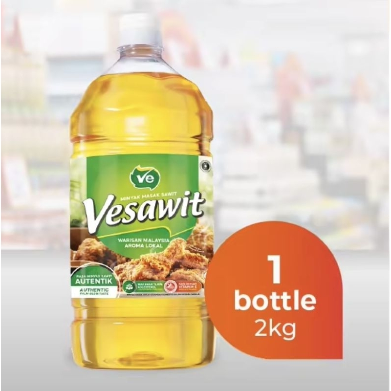 Vesawit Cooking Oil 2kg (1 x 2kg) 1 Bottle | Shopee Malaysia