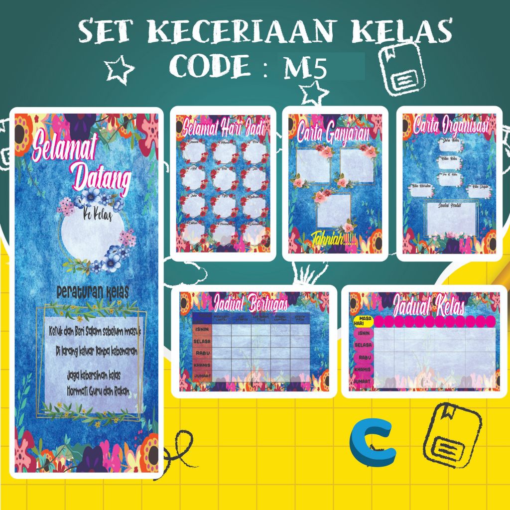 Set Keceriaan Kelas 18 Design 2024 TS25 Banner Hiasan Kelas untuk Murid ...