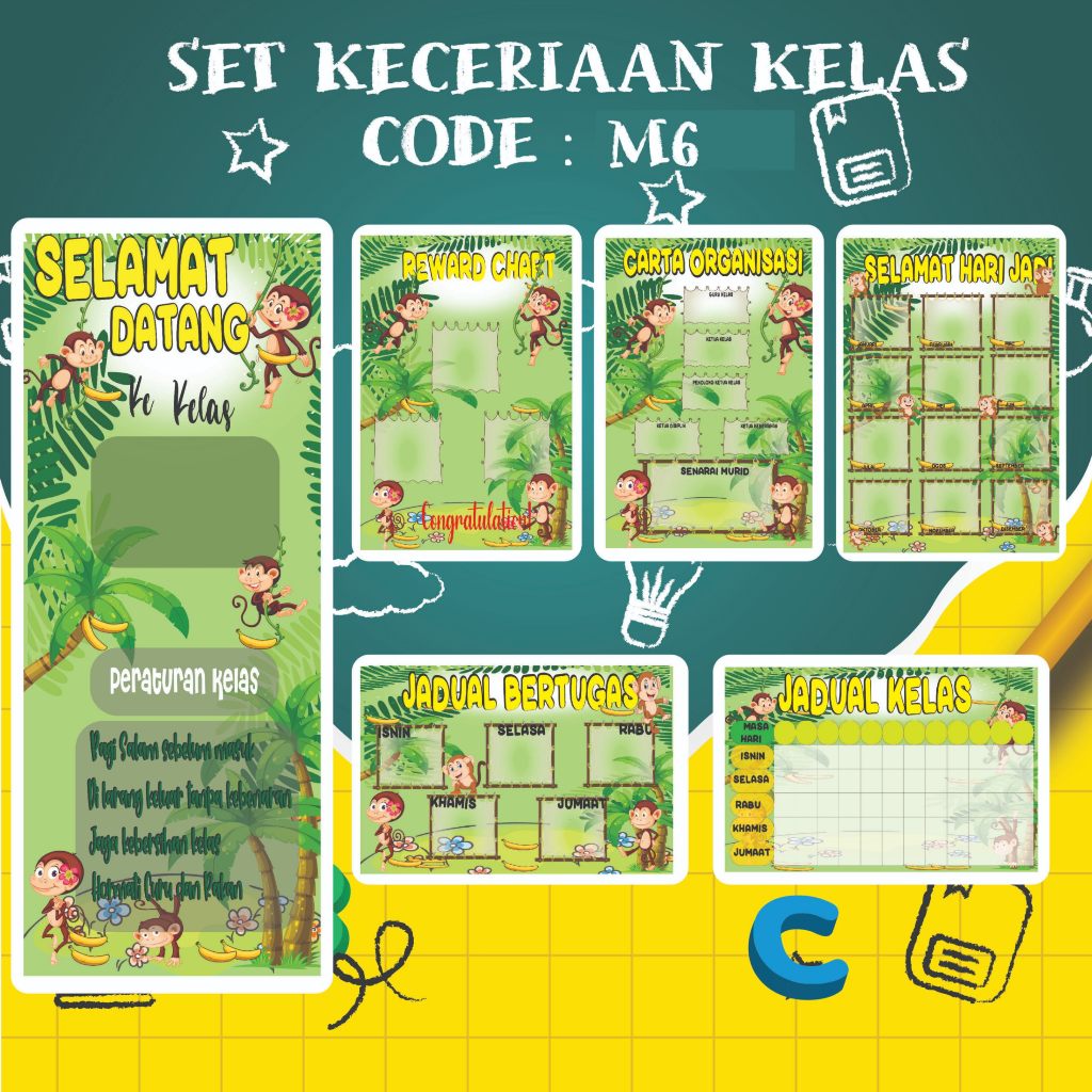 Set Keceriaan Kelas 18 Design 2024 TS25 Banner Hiasan Kelas untuk Murid ...