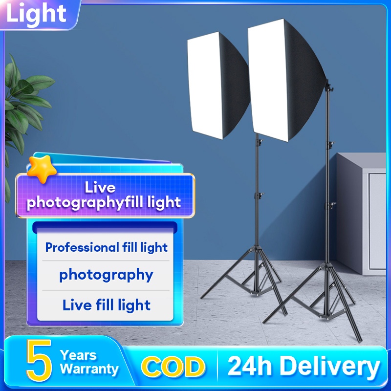 Lampu Studio Lighting Soft Box Kit Light Bulb Mentol Terang Tricolor ...