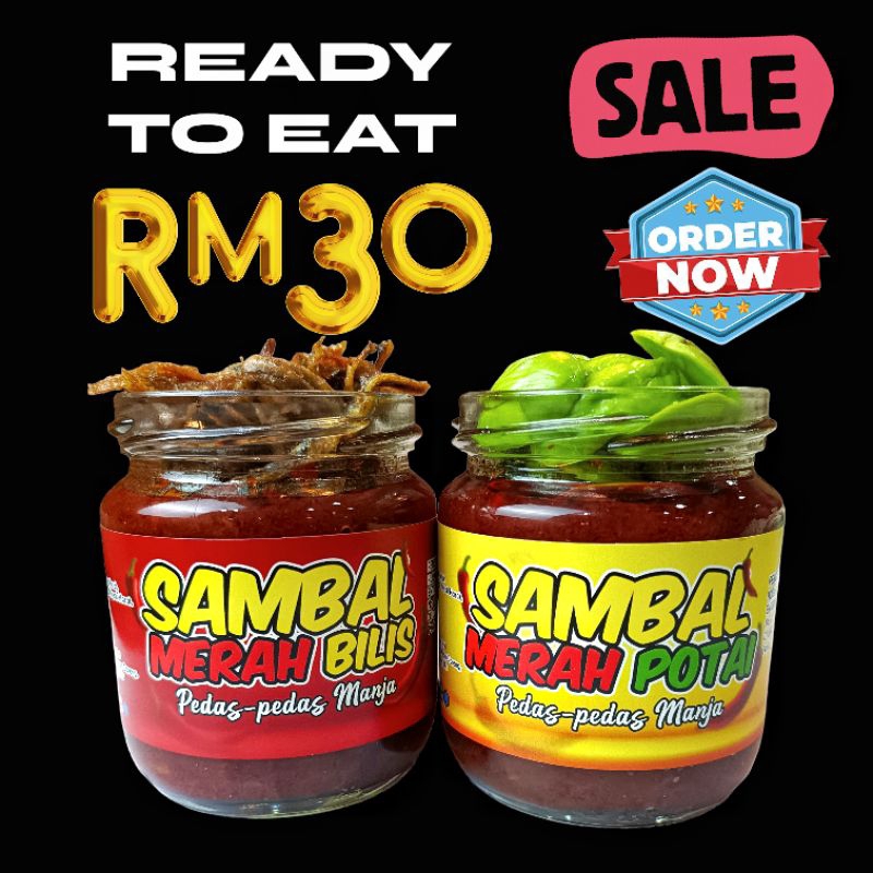 COMBO SAMBAL MERAH 🔥 READY TO EAT Sambal Merah Bilis Dan Sambal Potai 🔥 ...
