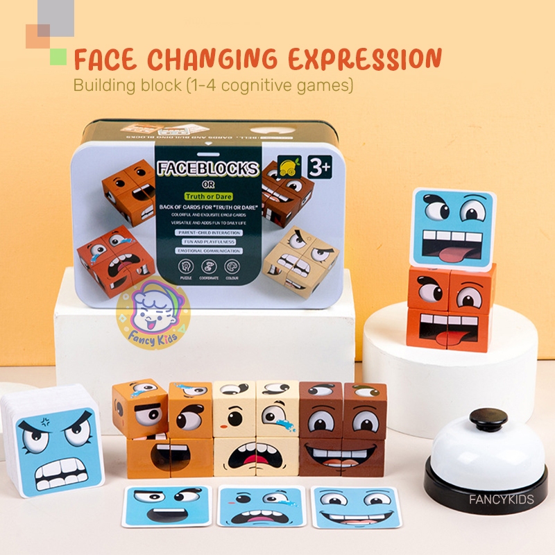 Face Change Rubik Cube Building Block Mini Rubik Cube Toys Family Games ...