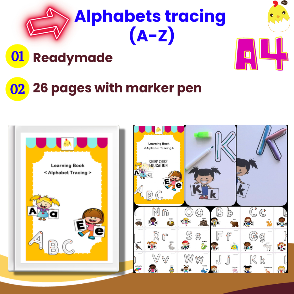 Alphabets tracing A to Z activity book Quiet book | Shopee Malaysia