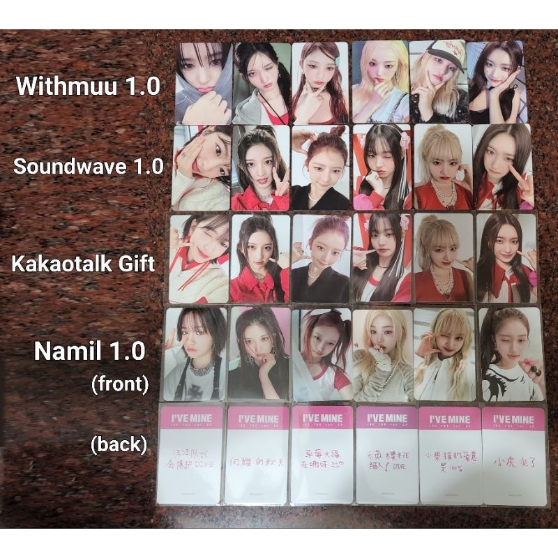 (Updated) IVE i've Mine POB benefit SSQ Japan Withmuu Namil Photocard PC Wonyoung Yujin Gaeul ...