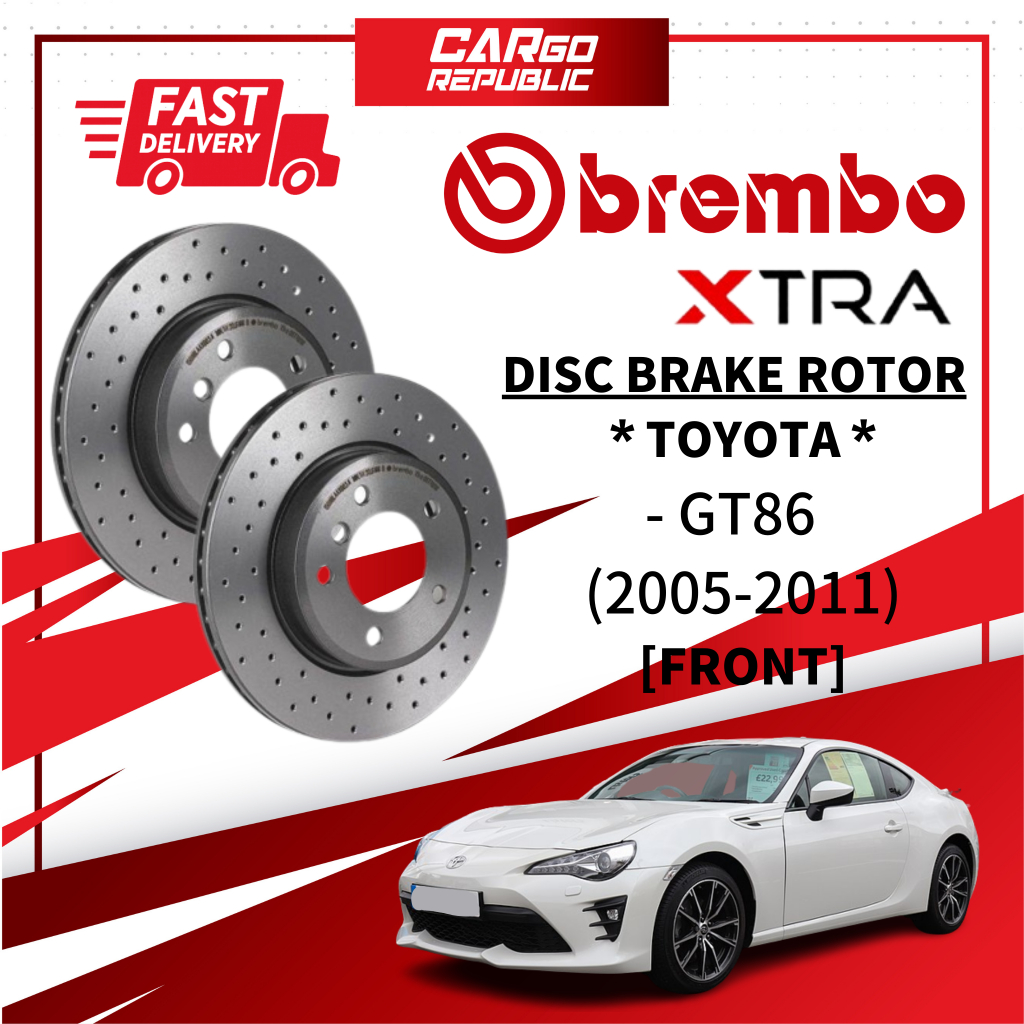 Brembo Rotor XTRA Toyota GT86 (2005-2011) Front (Depan) Disc Brake ...