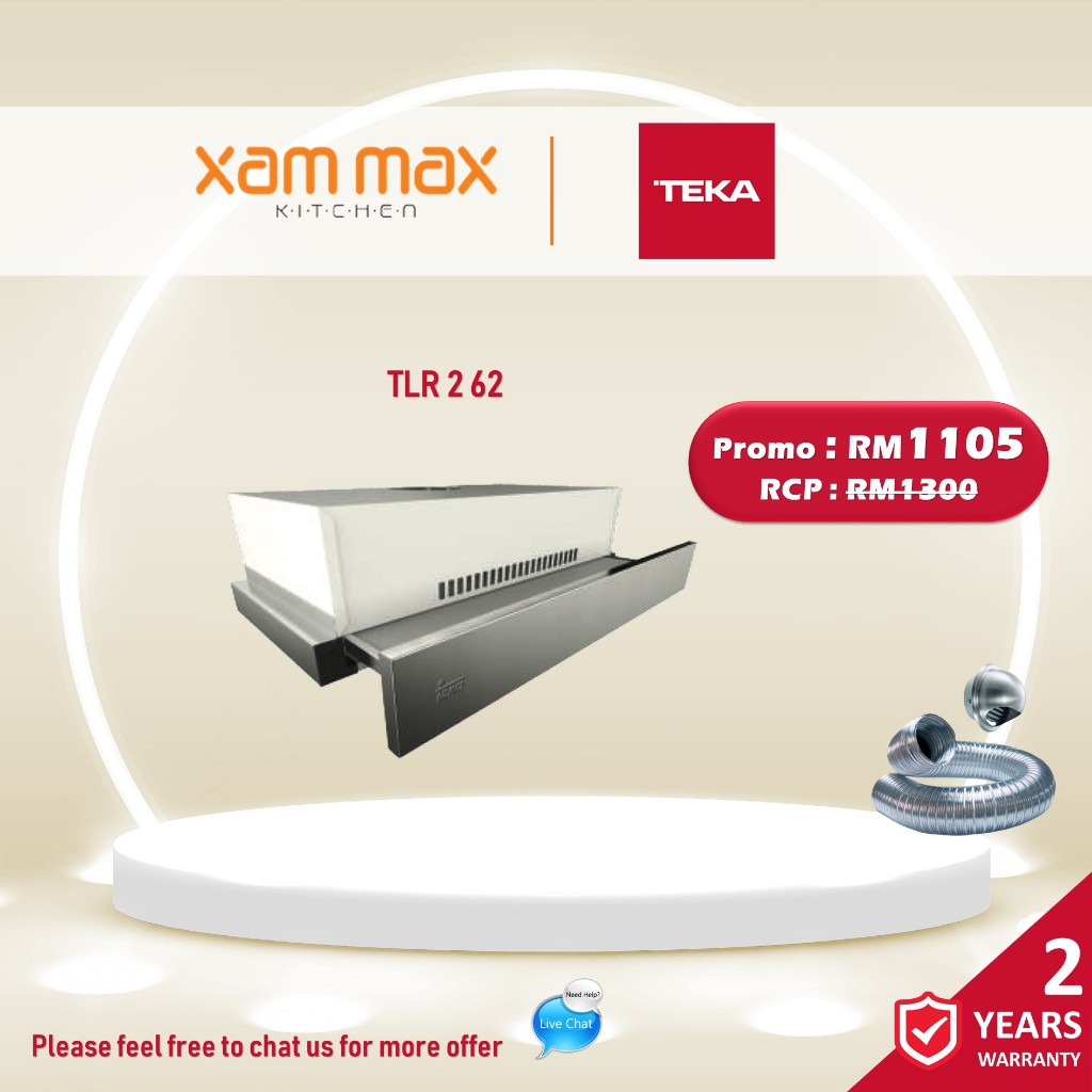 Teka - TLR2 62 - 60cm Telescopic Pull Out Cooker Hood / 2 speeds / 2 ...