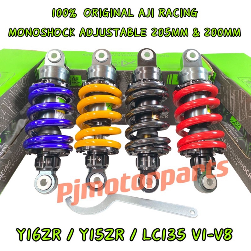 Y16 / Y16ZR / Y15 / Y15ZR V1 / LC135 V1-V8 Fi(100% ORIGINAL AJI RACING) 205MM & 200MM MONOSHOCK ...