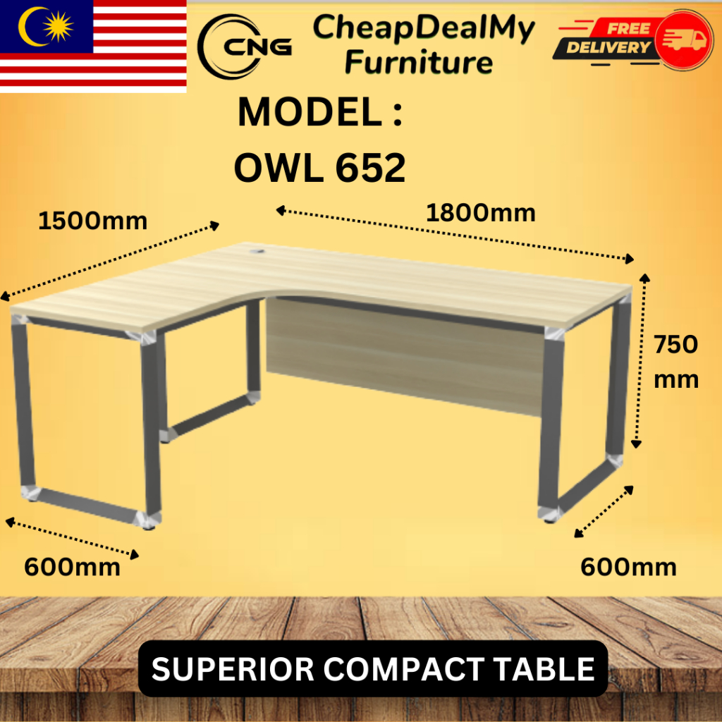 CheapDeal Superior Compact Table (L) With Wooden Front Panel Width Of ...