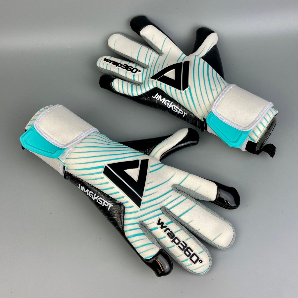 JIMGK WRAP360 PRO WHITE/CYAN GOALKEEPER GLOVE | Shopee Malaysia