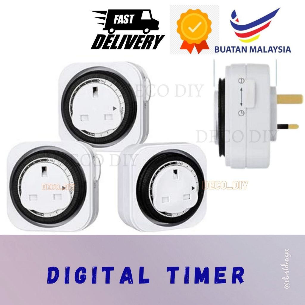 Timer Switch13A 24Hours 24HT Plug In Segment Square | Shopee Malaysia