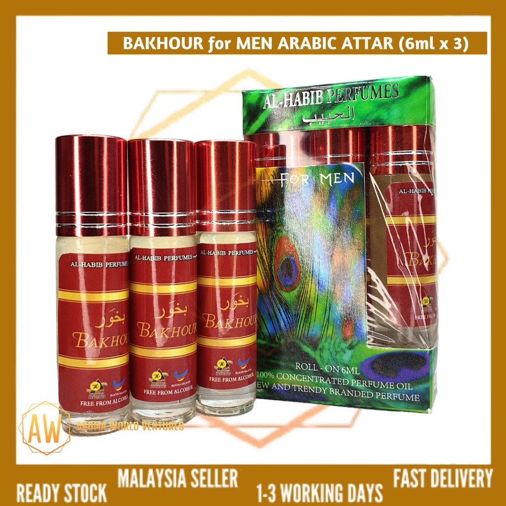 AL-HABIB ARABIC ATTAR 3IN1 FOR MEN *6ml x 3* Perfume/Fragrance/Arab ...