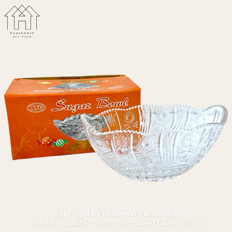 Crystal Glass Candy Bowl / Bekas Kaca Food Container Dessert Cup /Glass ...