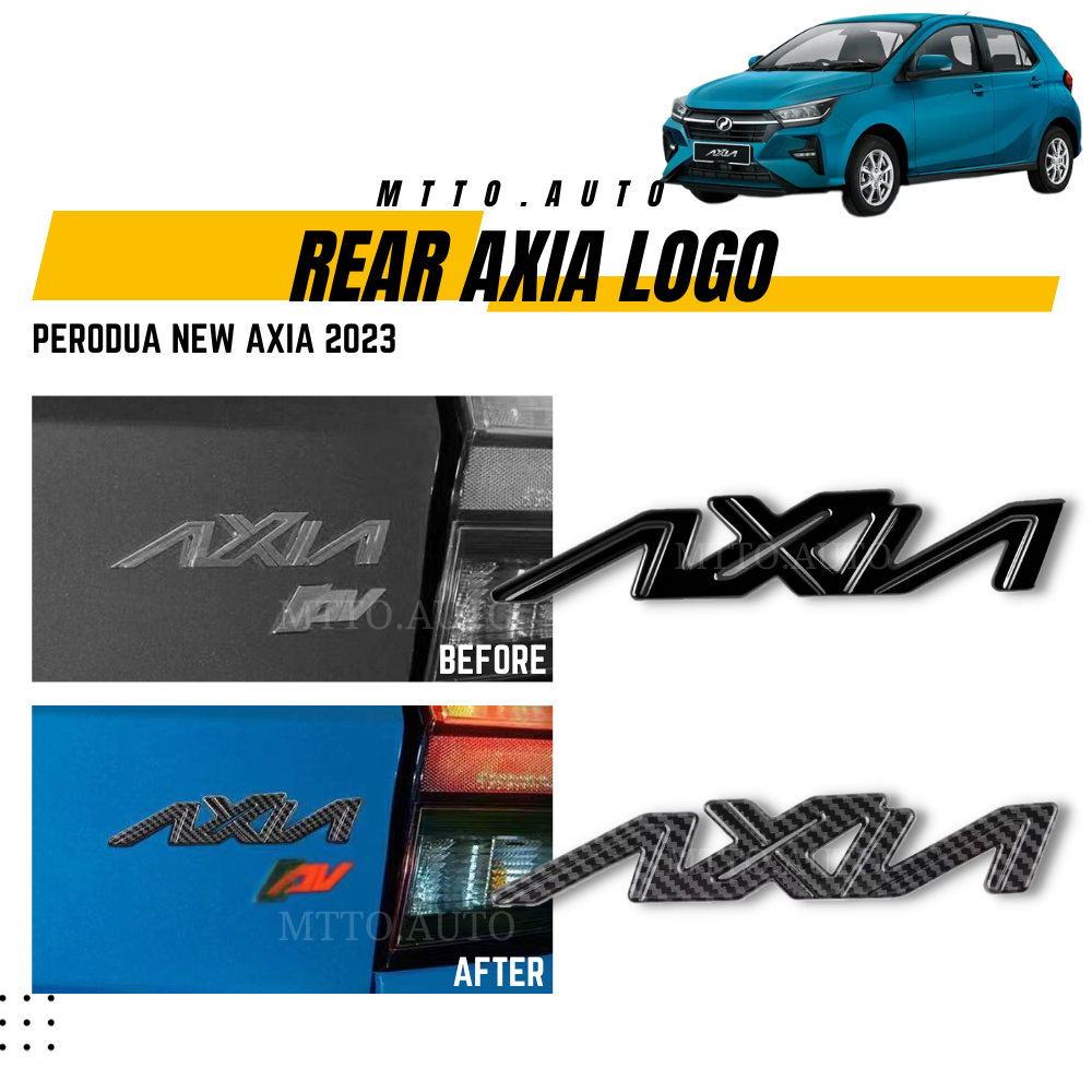 MTTO Perodua New Axia 2023 Exterior Car Emblem Rear Axia Logo Cover ...