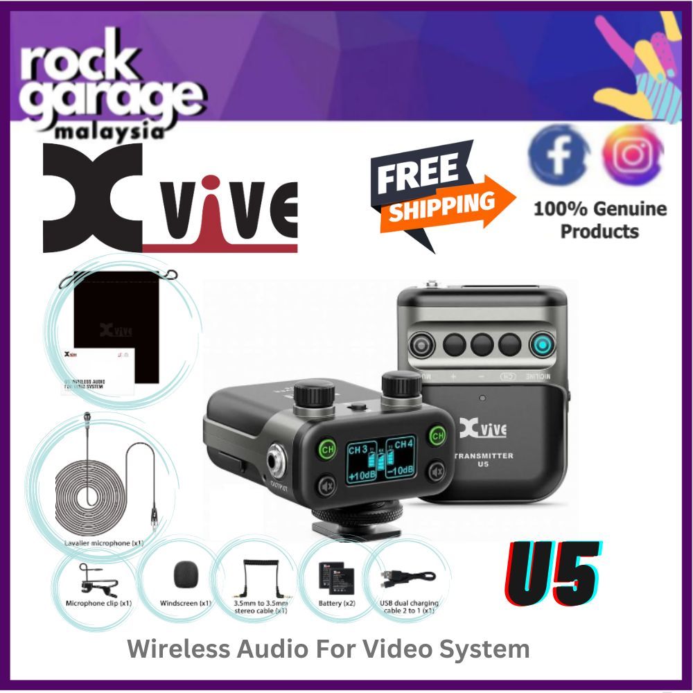 Xvive U5 Wireless Audio For Video System With LV1 Lavalier Mic For ...