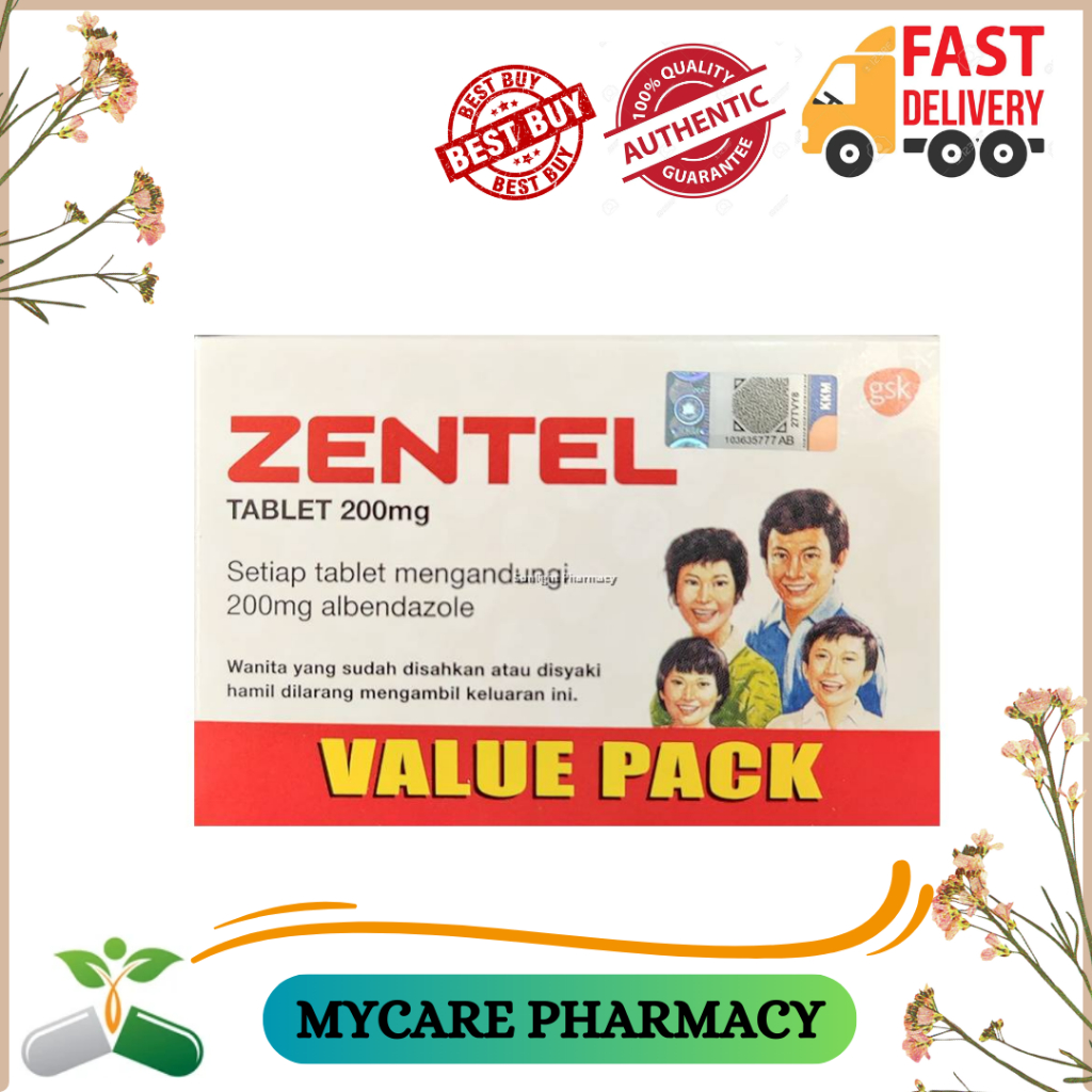 Zentel Tablets 200mg 4's (Value Pack) | Shopee Malaysia