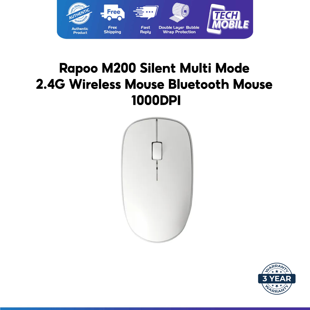 Rapoo M200 Silent Multi Mode 2.4G Wireless Mouse Bluetooth Mouse 1000 ...