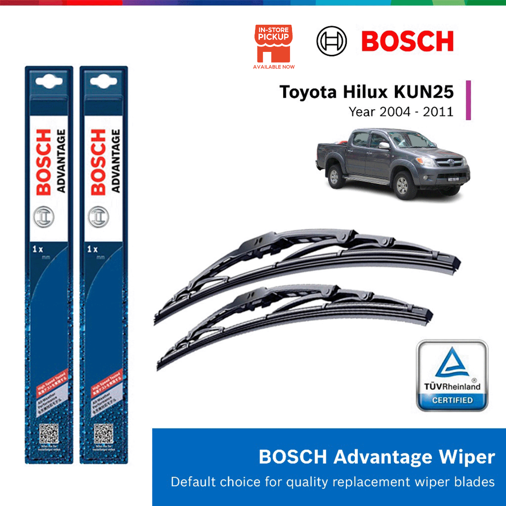 Bosch Advantage U Hook Wiper Set for Toyota Hilux VIGO KUN25 (21"/19 ...