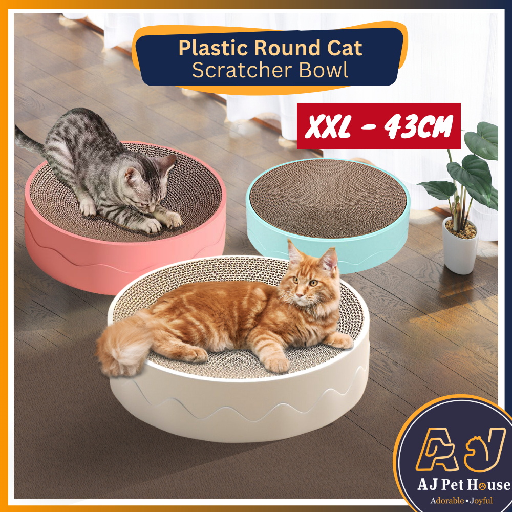 AJPET Round Cat Scratcher Bowl 43CM Extra Large Base Cat Scratching ...