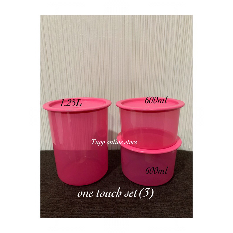 Tupperware one touch pink set(3) | Shopee Malaysia