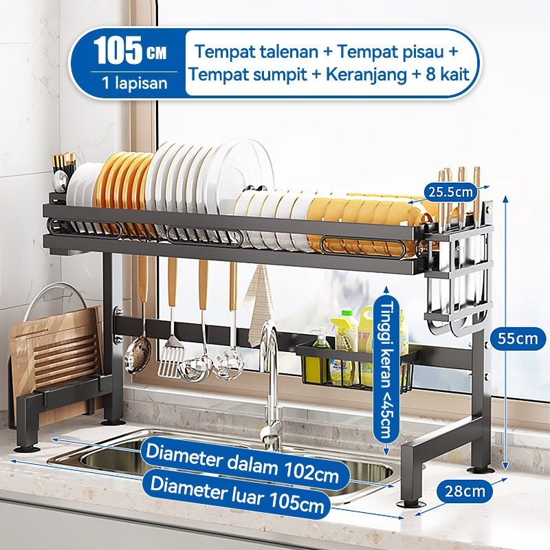 Kitchen Rack Dish Rack Rak Dapur Rak Pinggan With Cabinet Rak Sinki ...