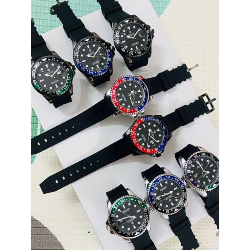 BRAND RUBBER WATCH MEN DESIGN WITH DATE/JAM TANGAN TALI GETAH LELAKI ...