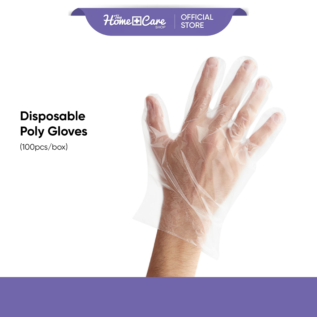 Disposable Poly Gloves L (100pcs/box) | Shopee Malaysia