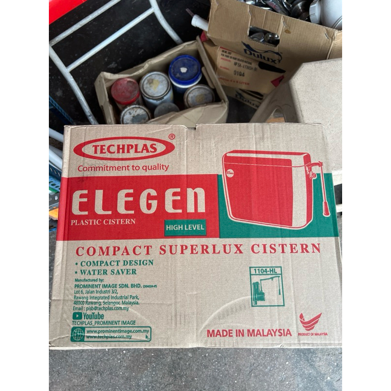 TECHPLAS Elegen Flush High Level Plastic Flush Cistern Toilet Cistern ...