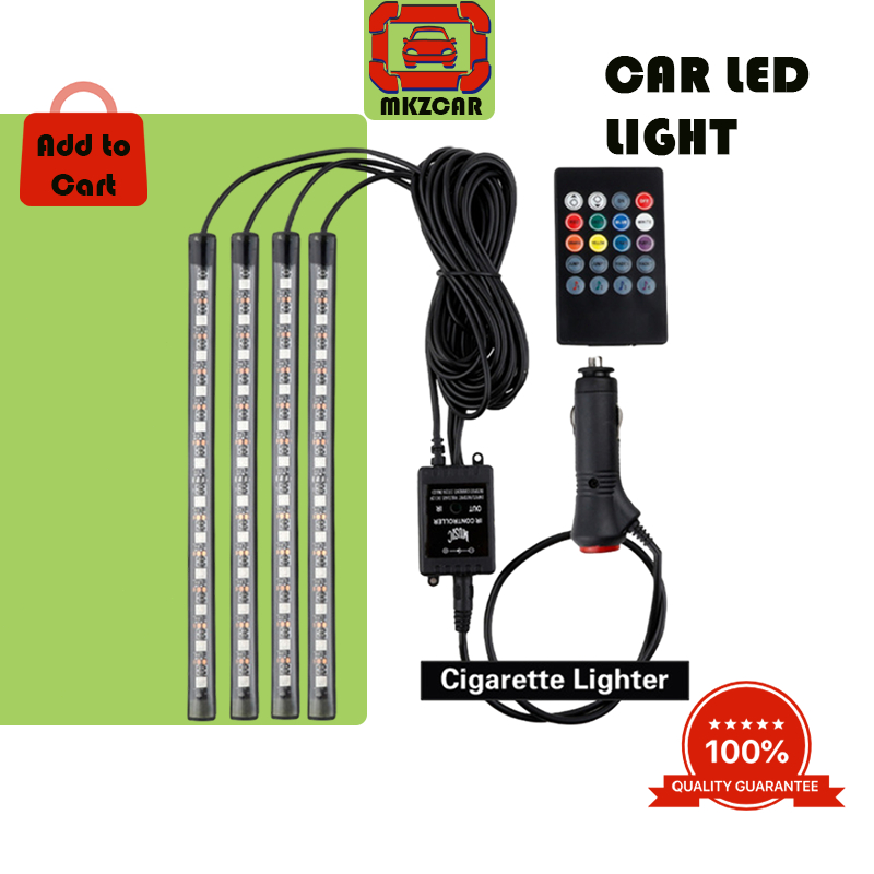 MKZ USB 4pcs Rgb Led Led Bawah Kaki Car Led Light Lampu Kaki Kereta Rgb ...