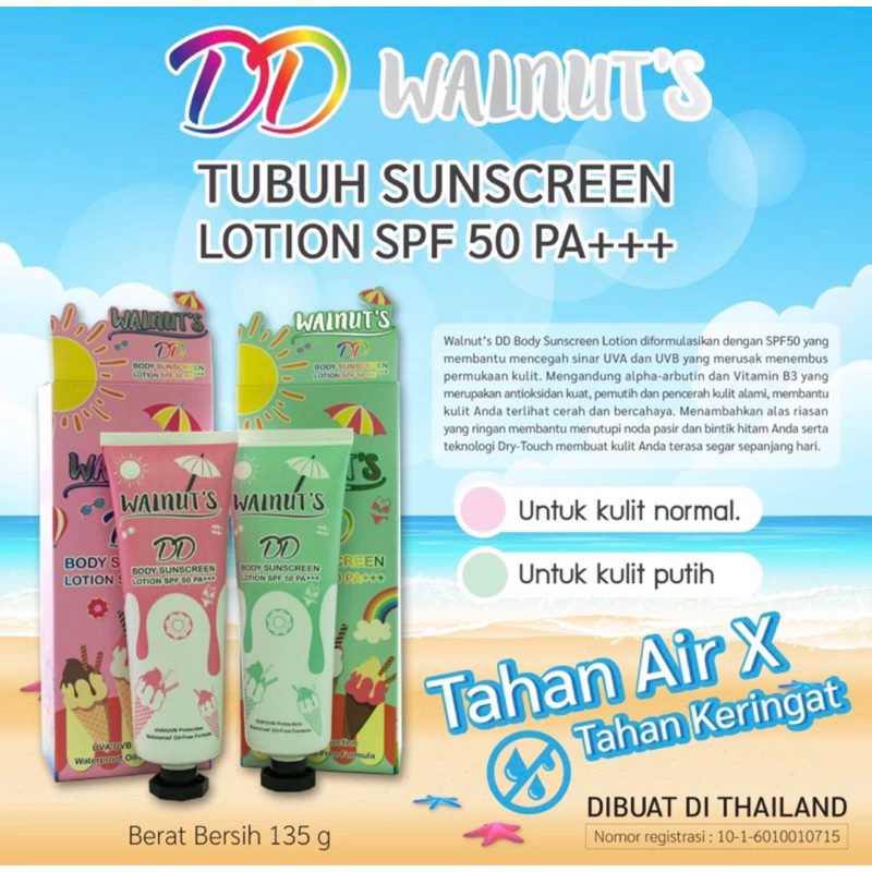 WALNUT'S DD BODY SUNSCREEN LOTION SPF50 PA+++ | Shopee Malaysia