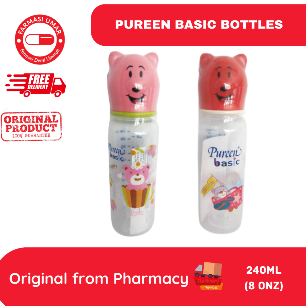 1 pc Pureen Streamline standard neck Feeding Bottle 8oz ,botol susu ...