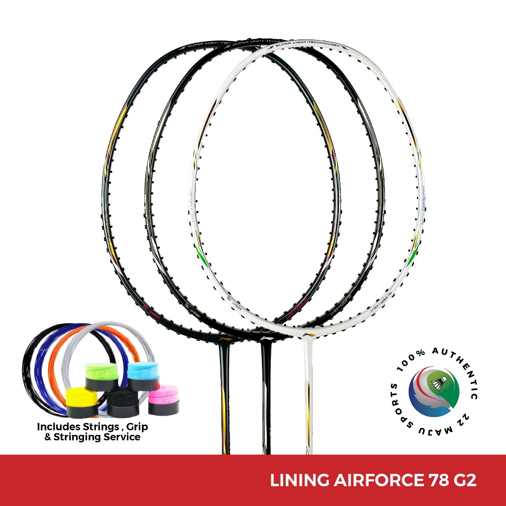 LI-NING AIR-FORCE 78 G2 ( FOC STRING + GRIP ) 78 GRAMS BADMINTON RACKET ...